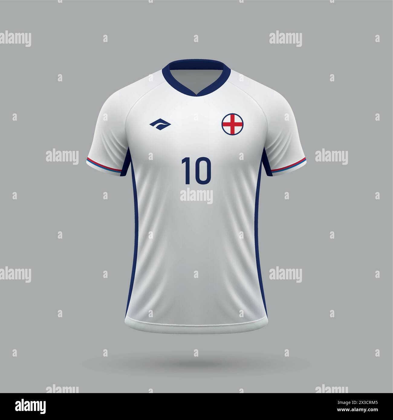 3d realistic soccer jersey England national team, shirt template for ...