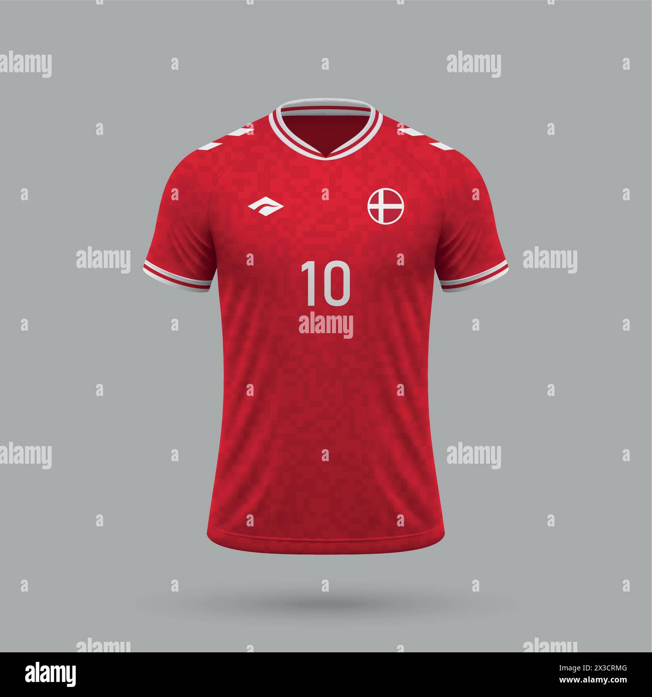 3d realistic soccer jersey Denmark national team, shirt template for ...