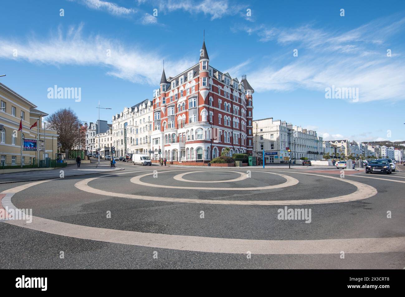 Roundly criticised roundels on Douglas promenade, Isle of Man.Ridiculed ...