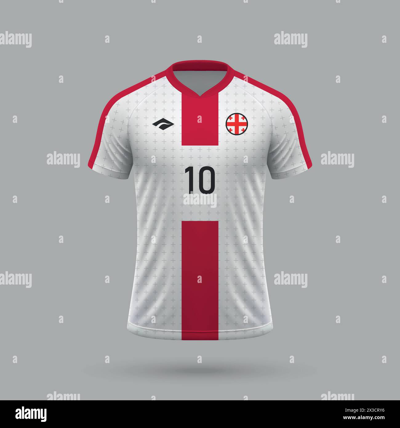 3d realistic soccer jersey Georgia national team, shirt template for ...