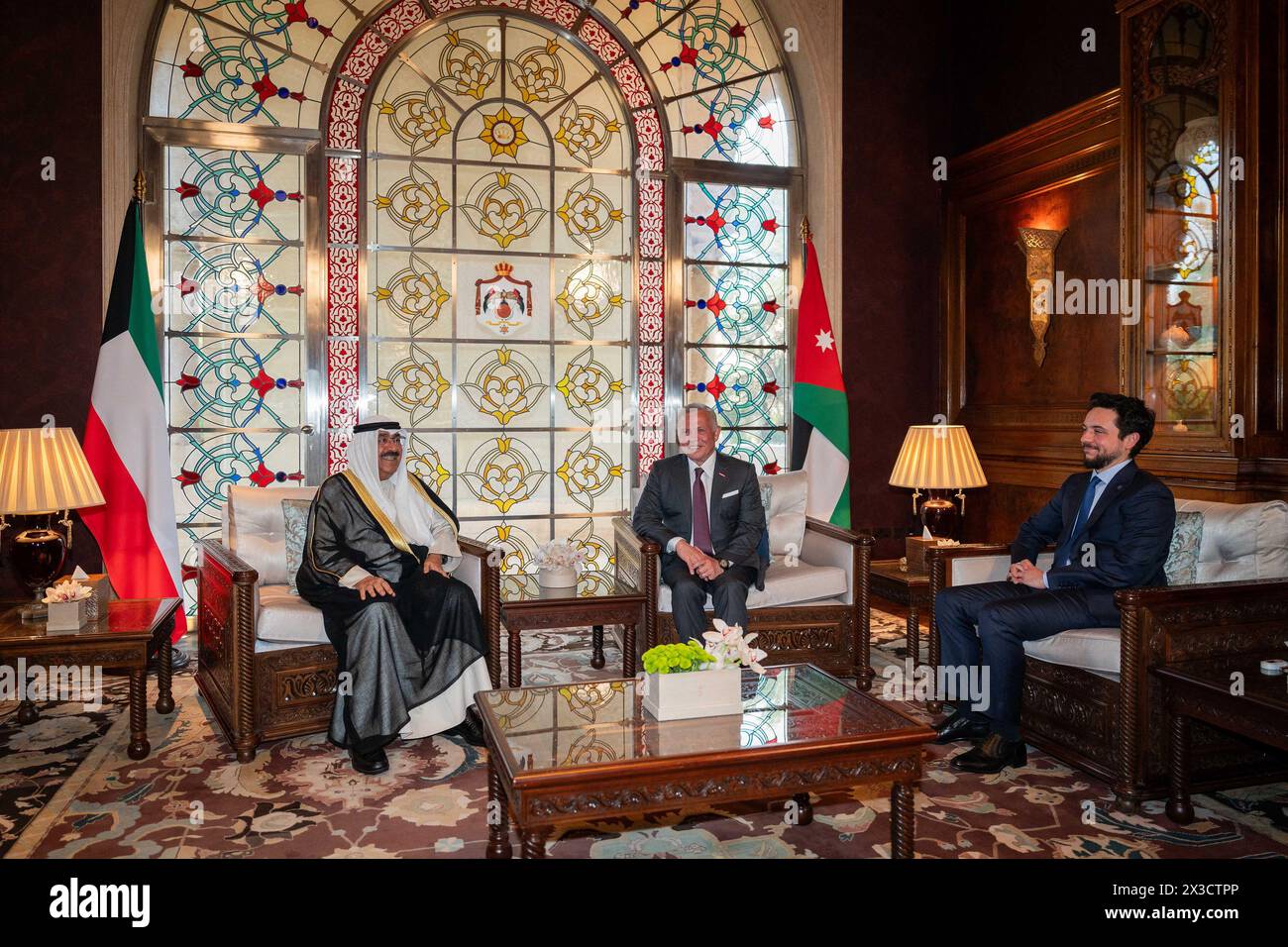 Amman, Jordan. 23rd Apr, 2024. King Abdullah II of Jordan (centre ...