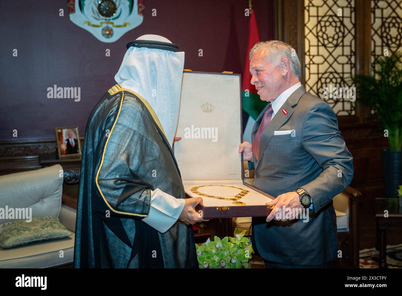Amman, Jordan. 23rd Apr, 2024. King Abdullah II of Jordan (right ...