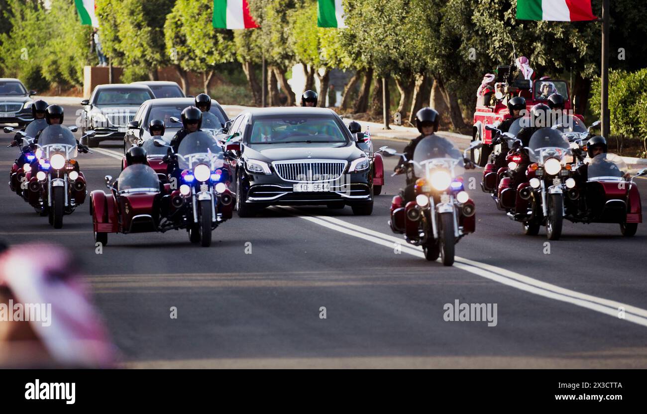 Amman, Jordan. 23rd Apr, 2024. The ‘red motorcade', as King Abdullah II ...