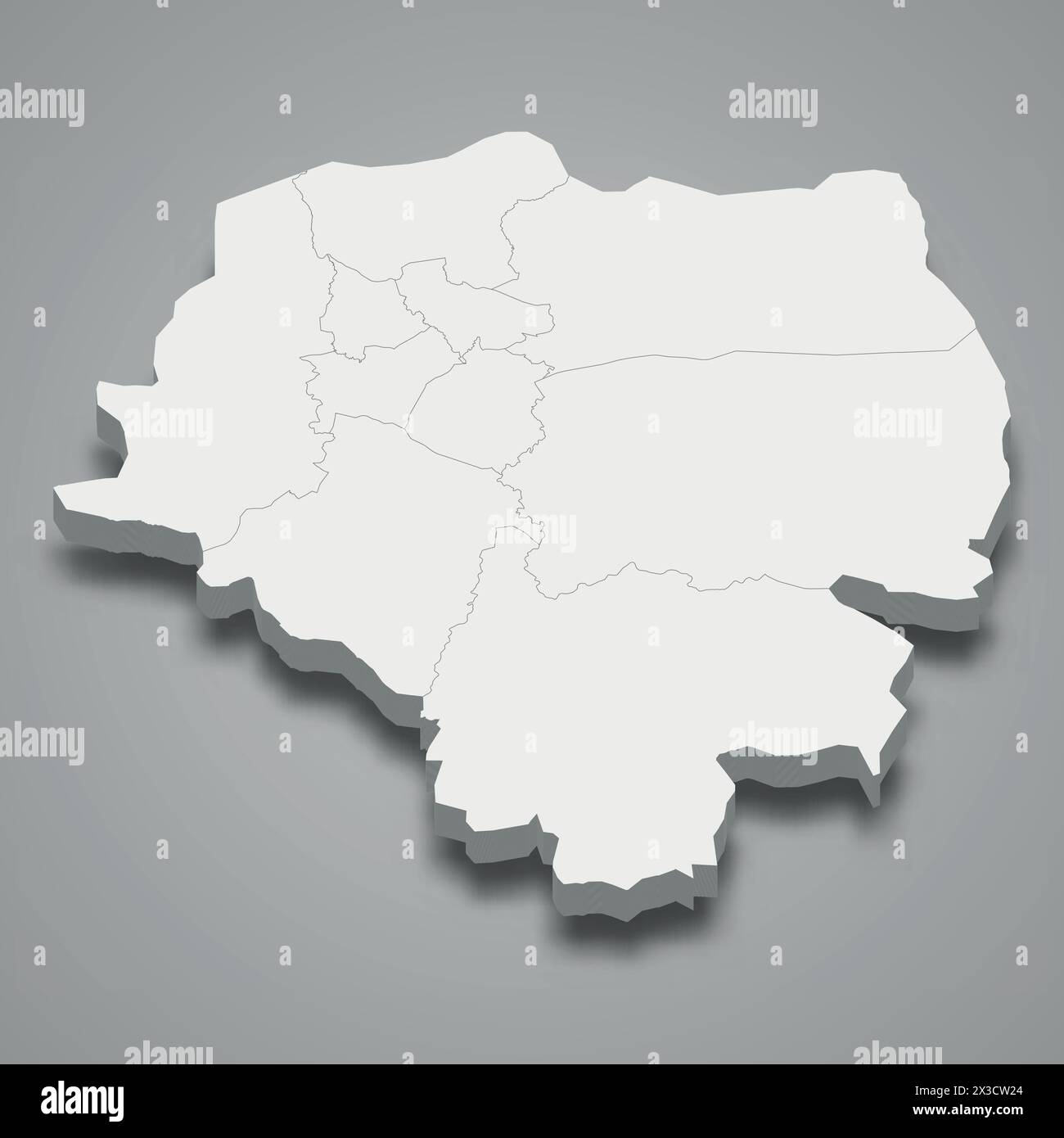 3d isometric map of Addis Ababa is a region of Ethiopia, vector ...