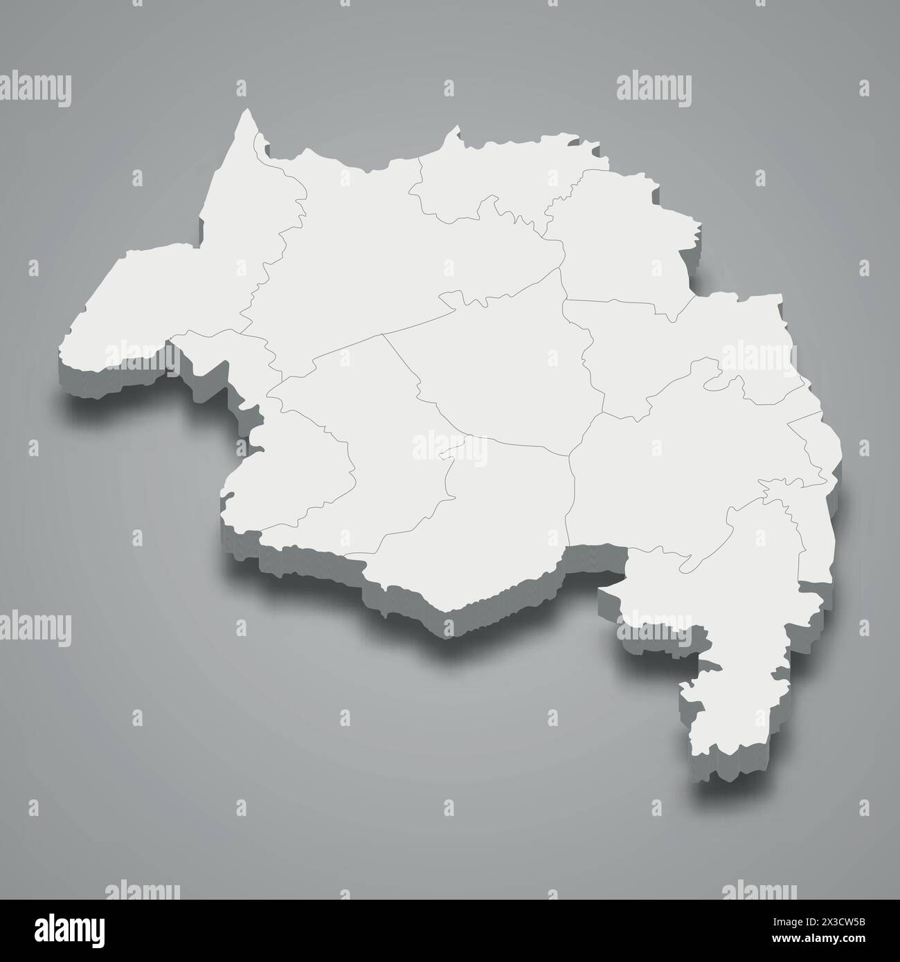 3d isometric map of Amhara is a region of Ethiopia, vector illustration ...