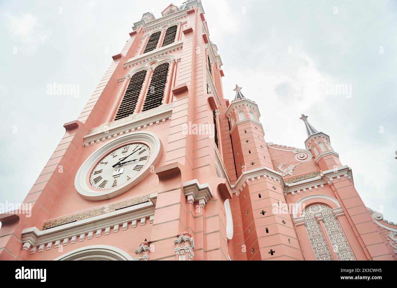 Ho Chi Minh City, Vietnam - 03.07.2023: View of the pink Tan Dinh ...