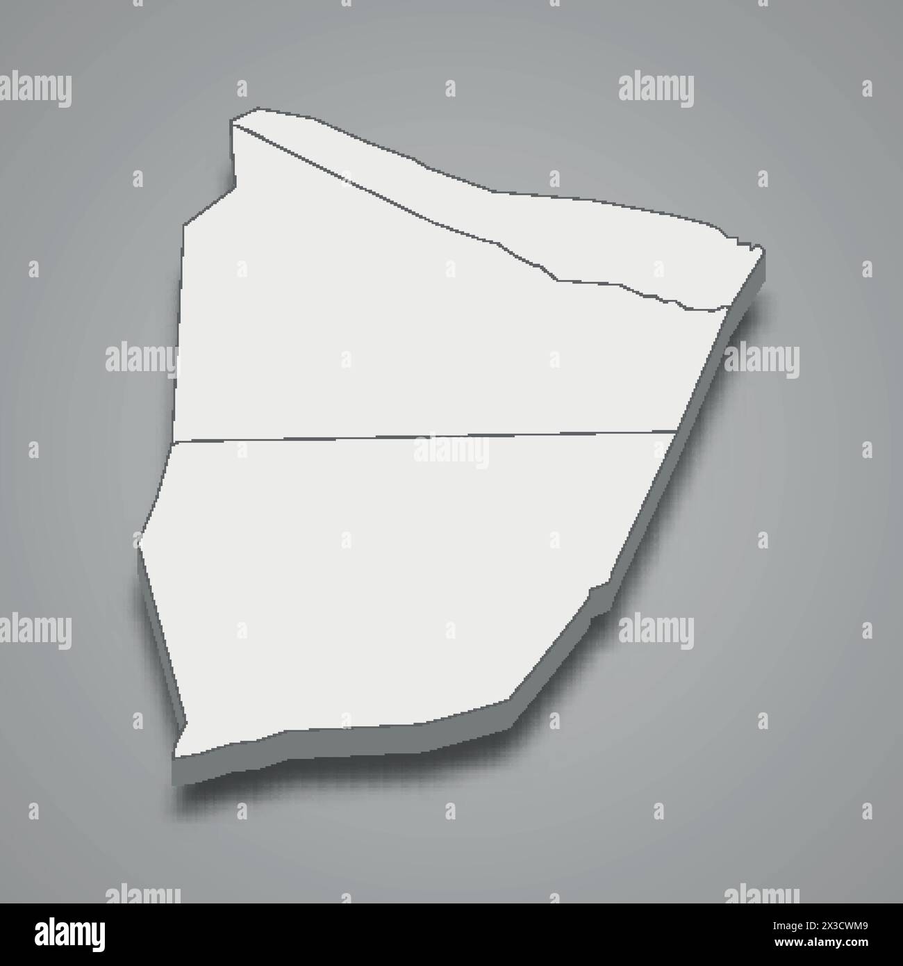 3d isometric map of El Menia is a region of Algeria, vector ...