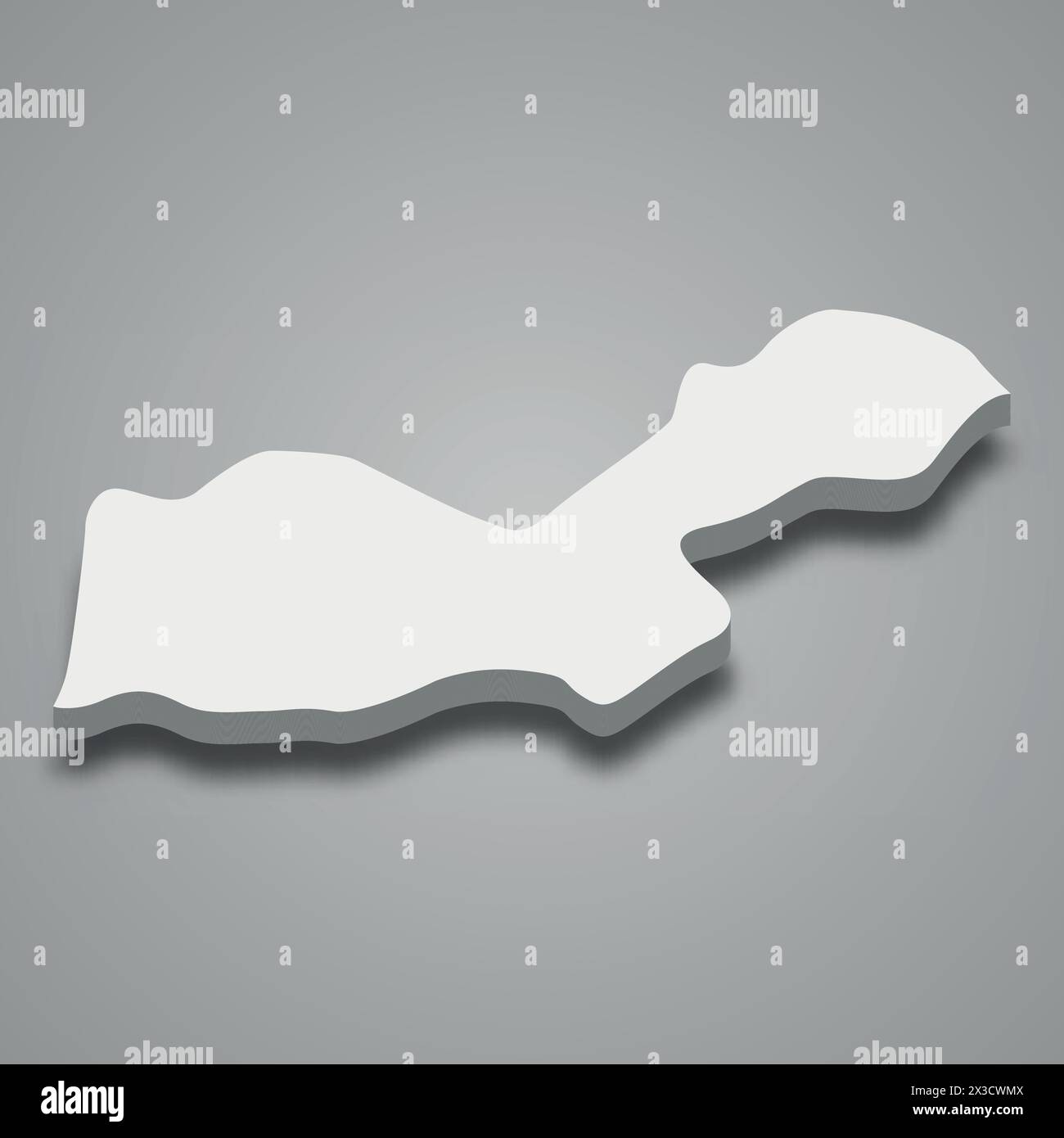 3d isometric map of Dire Dawa is a region of Ethiopia, vector ...