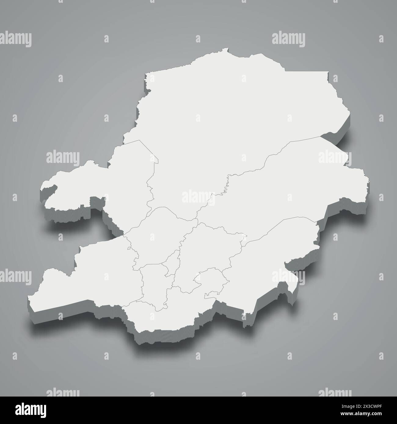 3d isometric map of Centre is a region of Cameroon, vector illustration Stock Vector Image & Art ...