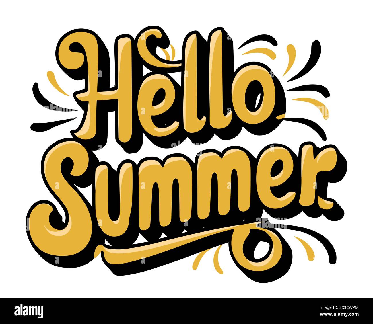Hello summer text banner Stock Vector Images - Alamy