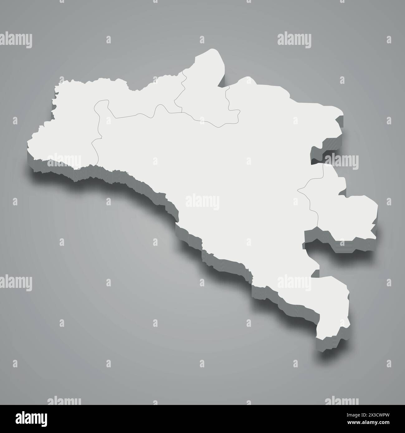 3d isometric map of Gambela is a region of Ethiopia, vector ...