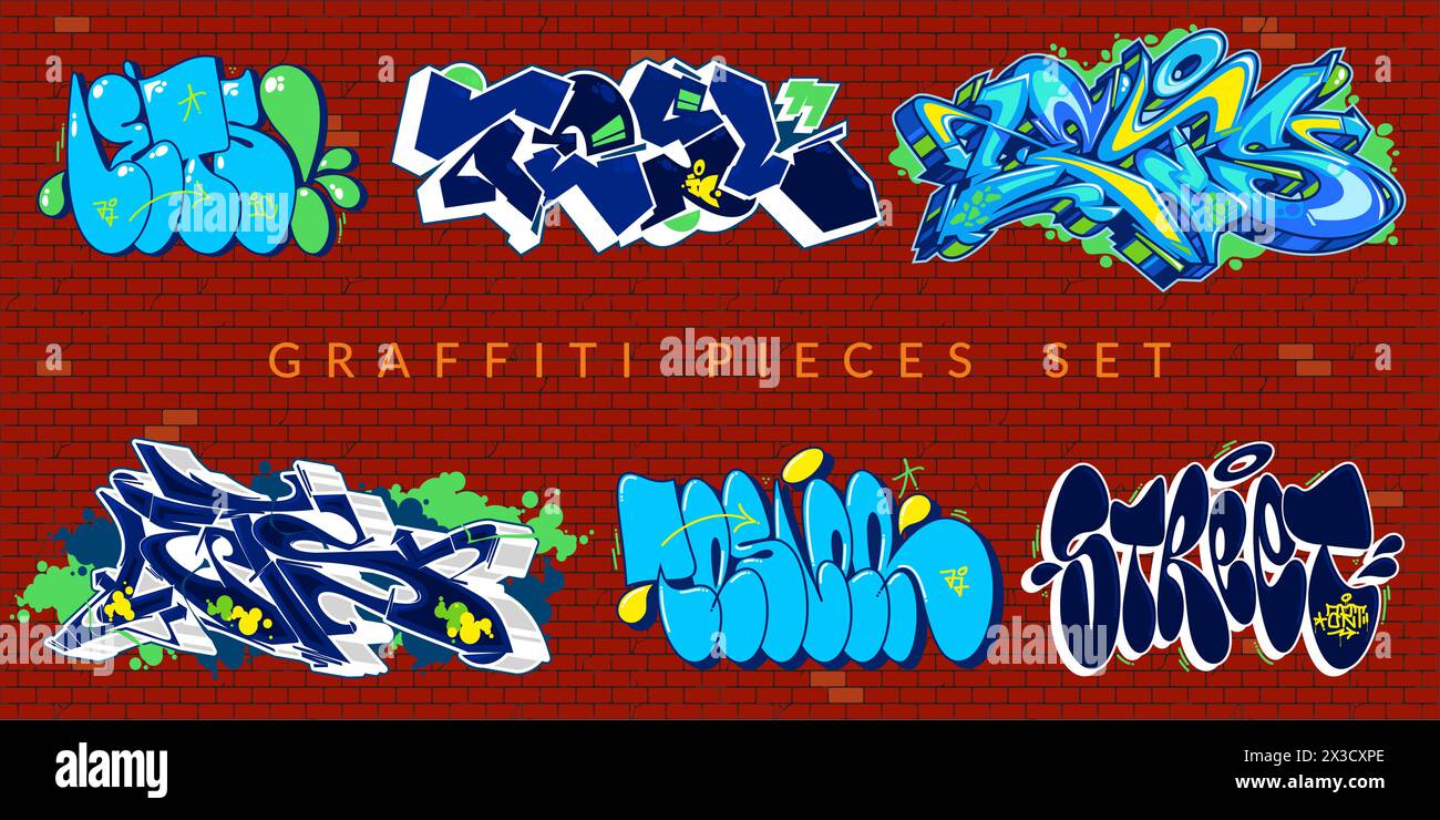 Cool Trendy Abstract Colorful Urban Graffiti Pieces Or Street Art ...