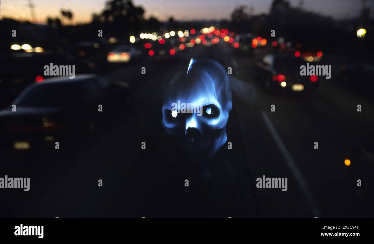 Skeleton reflection in Los Angeles bus window Stock Photo - Alamy