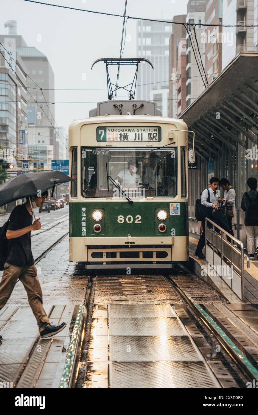 Facing a Vintage Train in Hiroshima Japan Stock Photo - Alamy