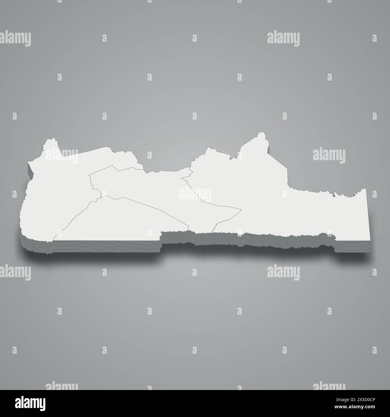 3d isometric map of South is a region of Cameroon, vector illustration ...