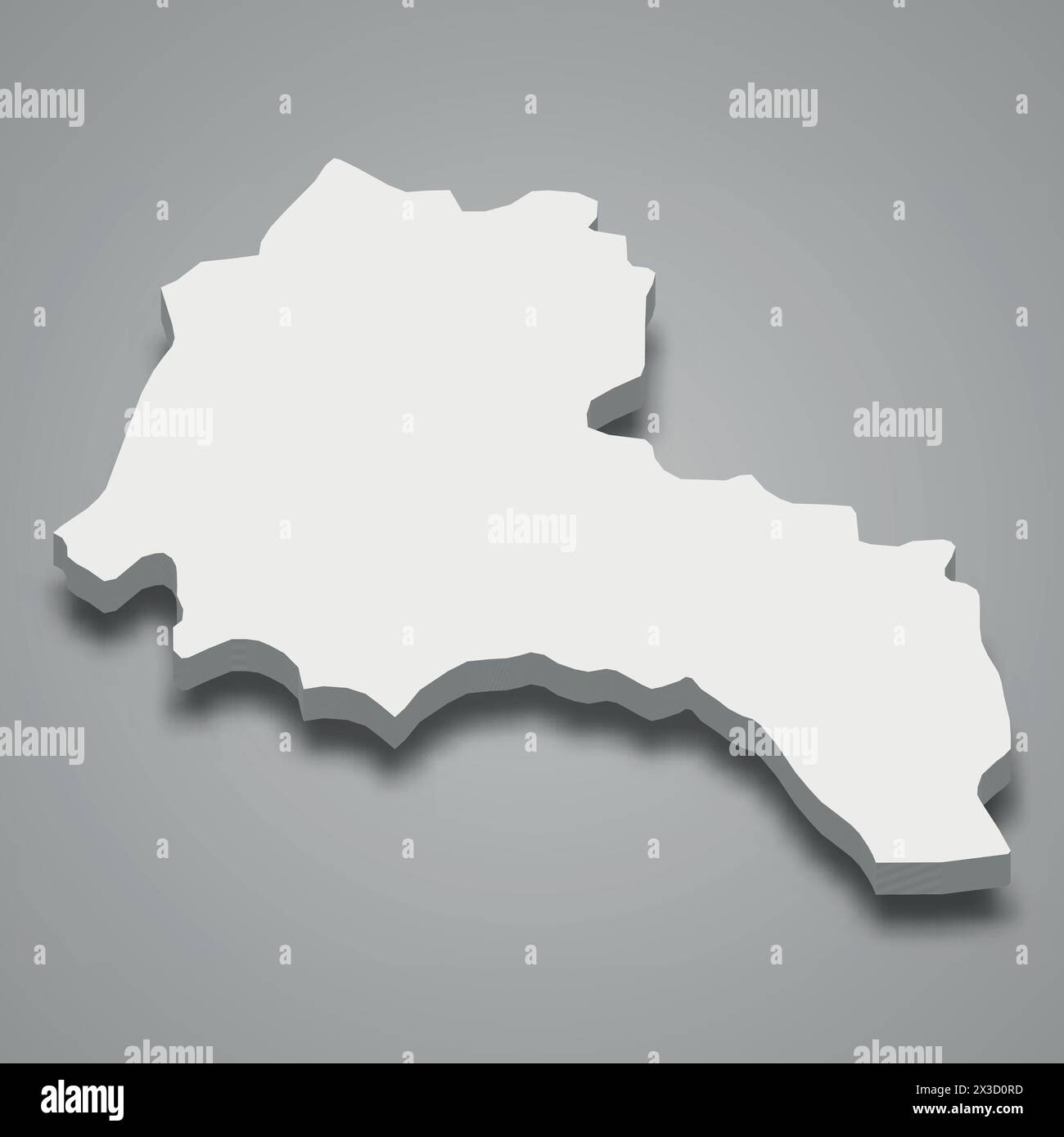 3d isometric map of Sidama is a region of Ethiopia, vector illustration ...