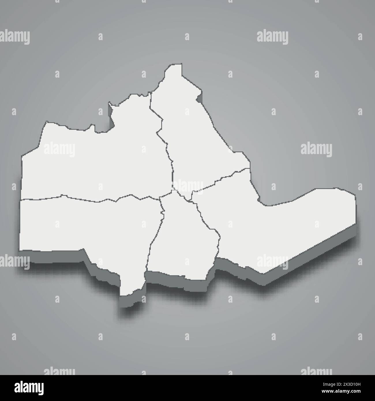 3d isometric map of Tamanrasset is a region of Algeria, vector ...