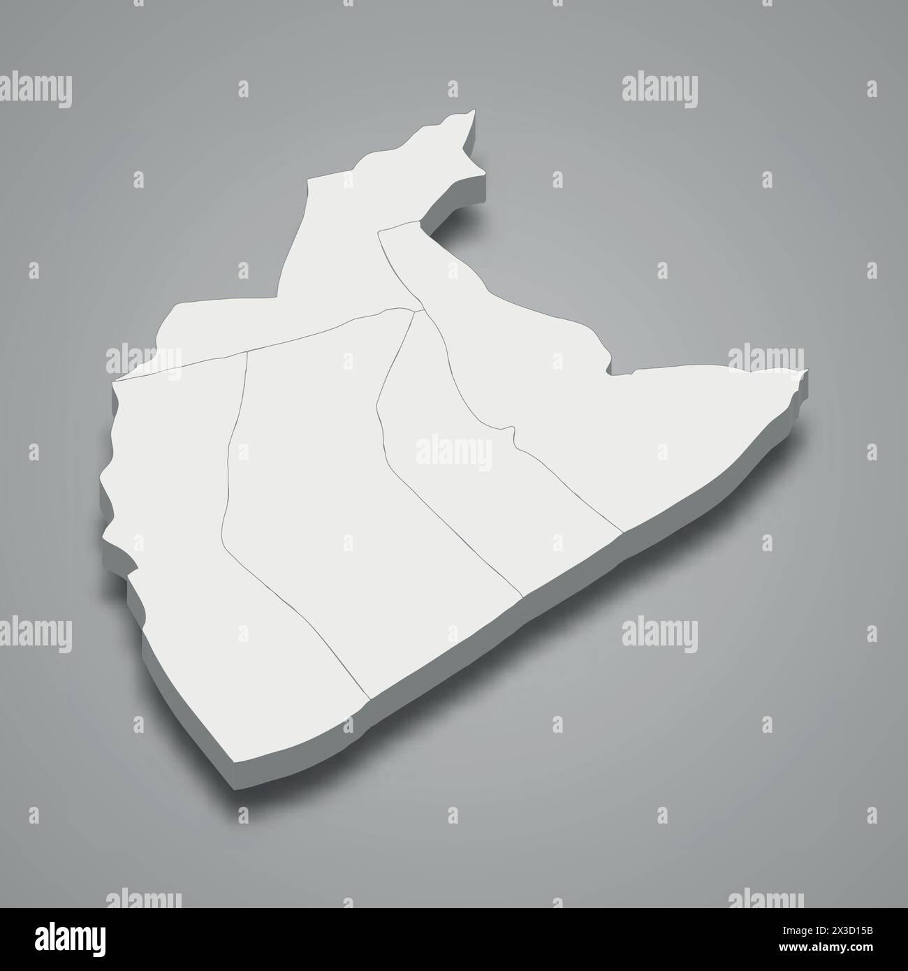 3d isometric map of Tozeur is a Governorate of Tunisia, vector ...