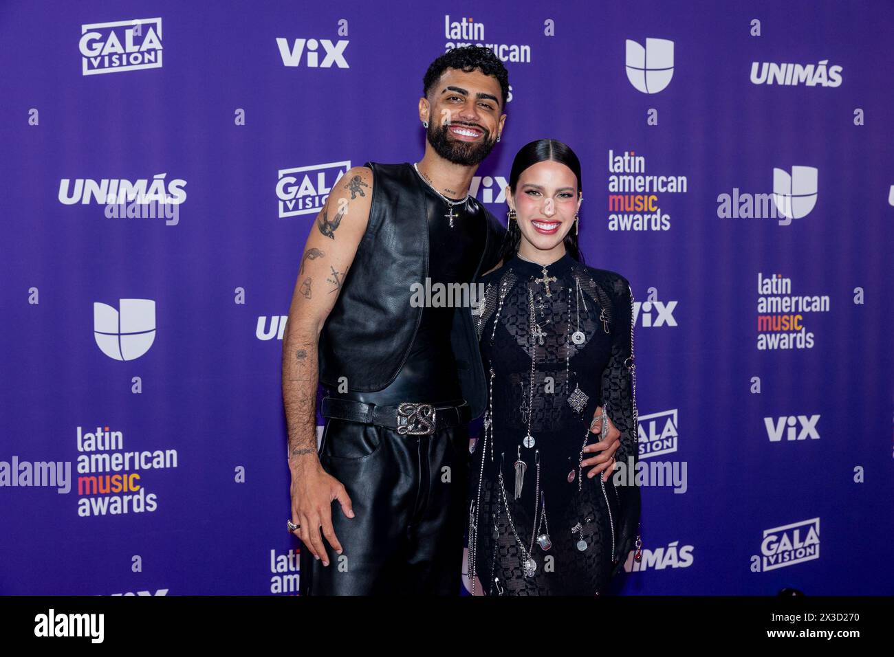 Jay Wheeler (L) and Zhamira Zambrano attend the 2024 Latin American ...