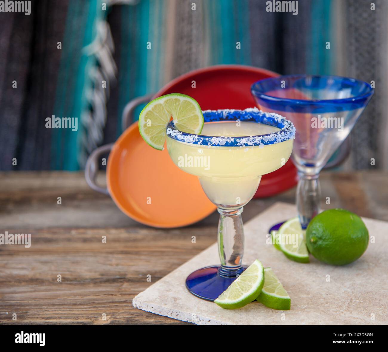 Salty rim margarita, ready for celebration Stock Photo - Alamy