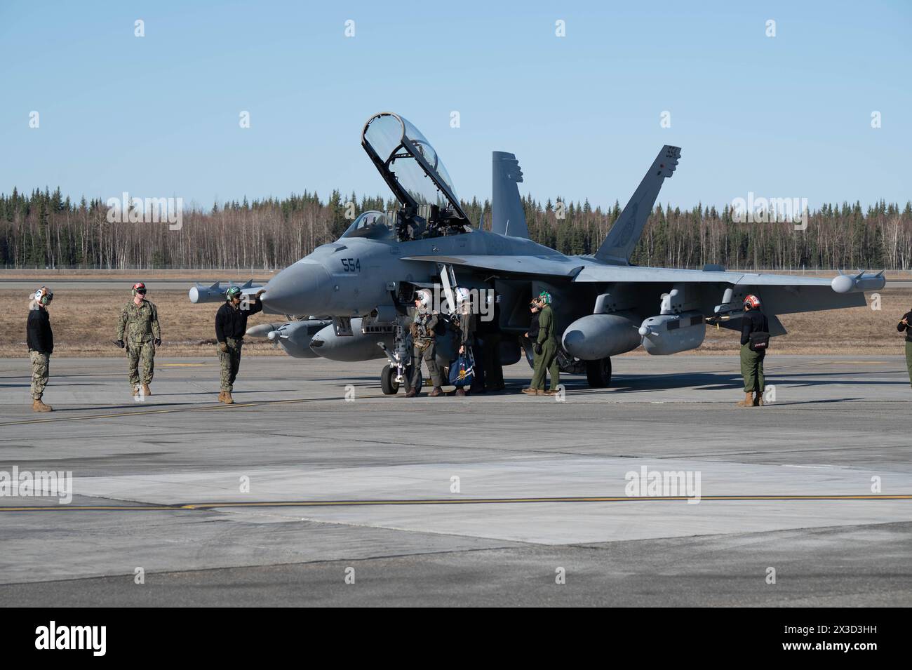 U.S. Navy Sailors assigned to the Electronic Attack Squadron (VAQ-131) run through pre-flight ...
