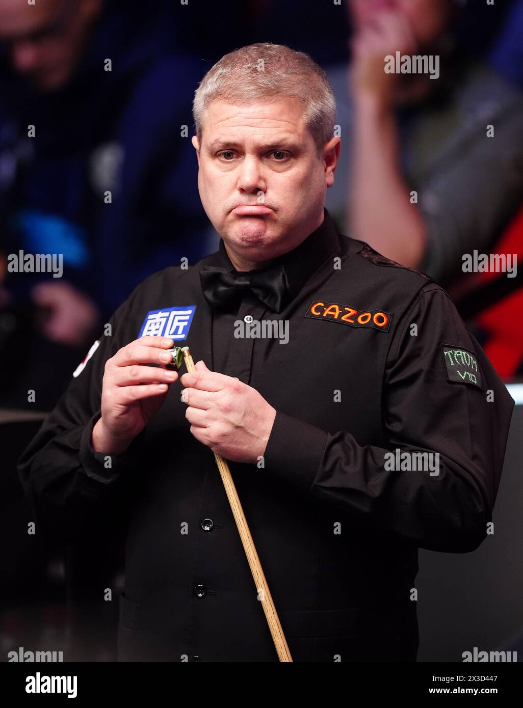 Robert Milkins during their second round match against David Gilbert ...