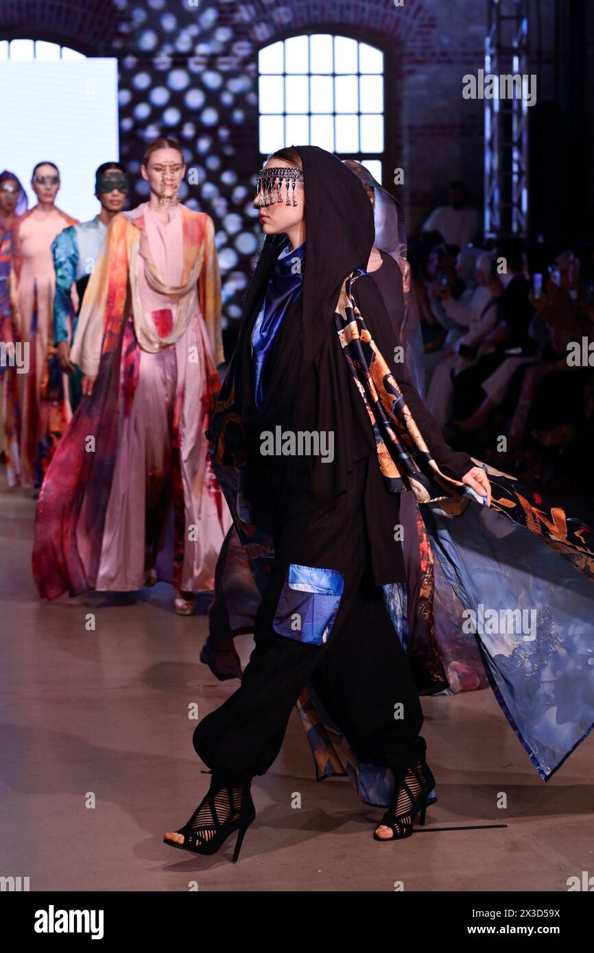 Istanbul, Turkey. 25th Apr, 2024. Models seen on the runaway for the ...