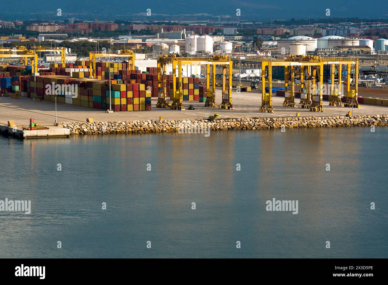 View of the port cargo terminal Stock Photo - Alamy