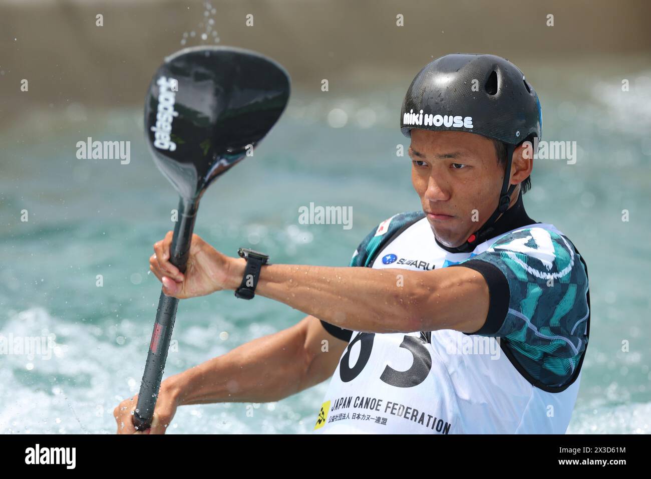 Kasai Canoe Slalom Centre, Tokyo, Japan. 26th Apr, 2024. Yuki Tanaka ...