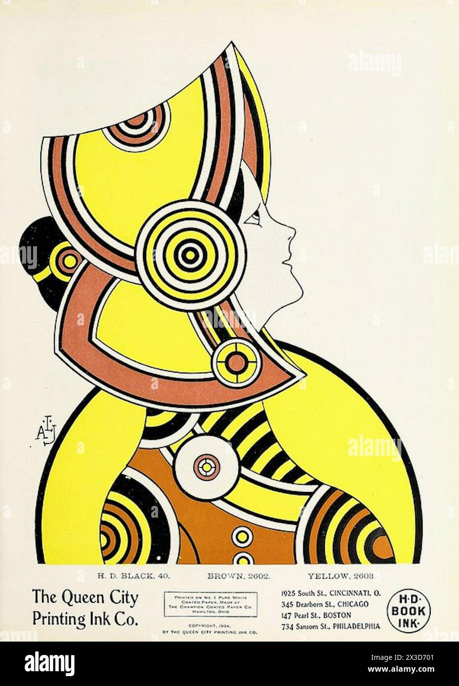Profile of lady in fancy costume,in Brown and Yellow. Vintage Queen ...