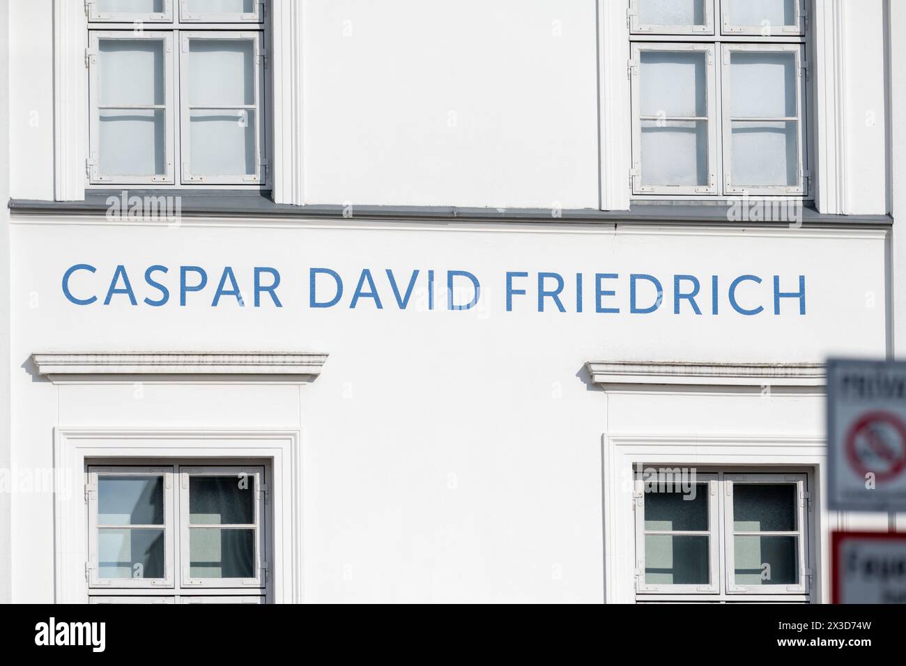 Greifswald, Germany. 25th Apr, 2024. The "Caspar David Friedrich" sign ...