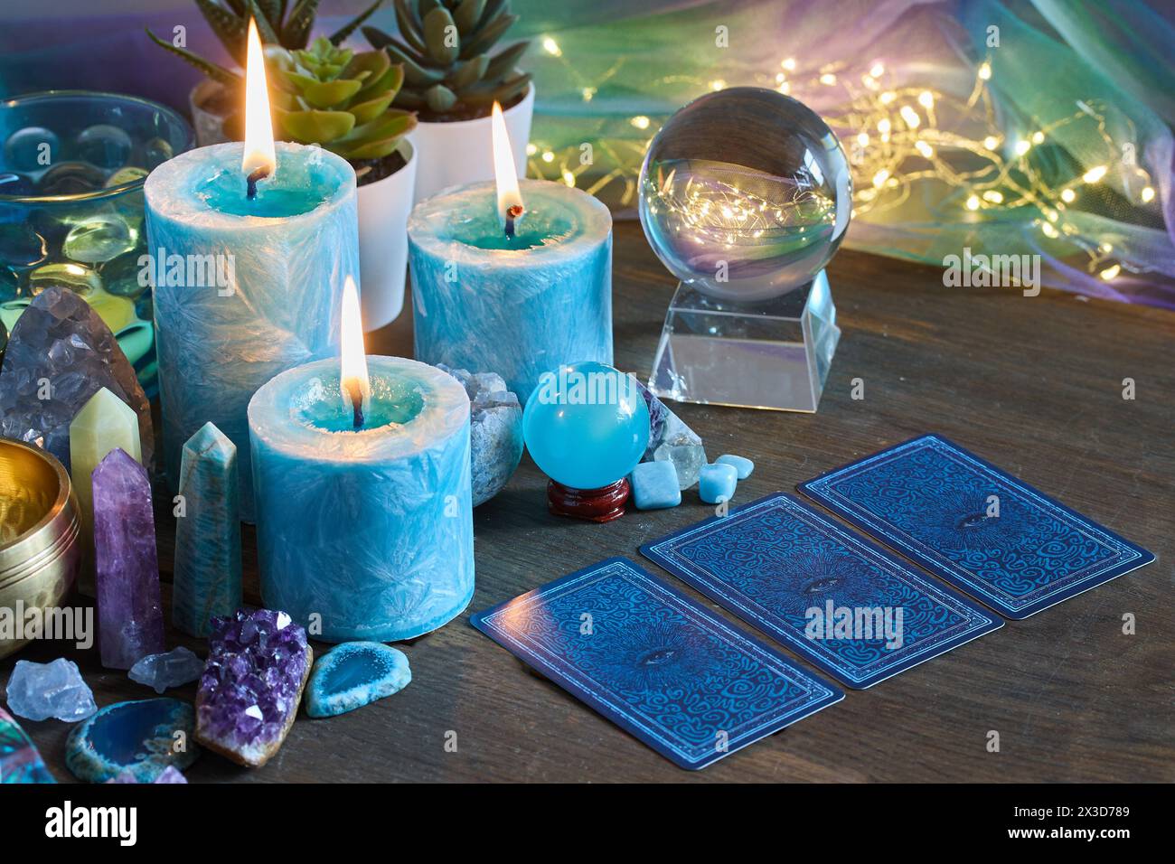 Mystical Tarot Reading Setup. Fortune telling. Mystical Still Life with ...