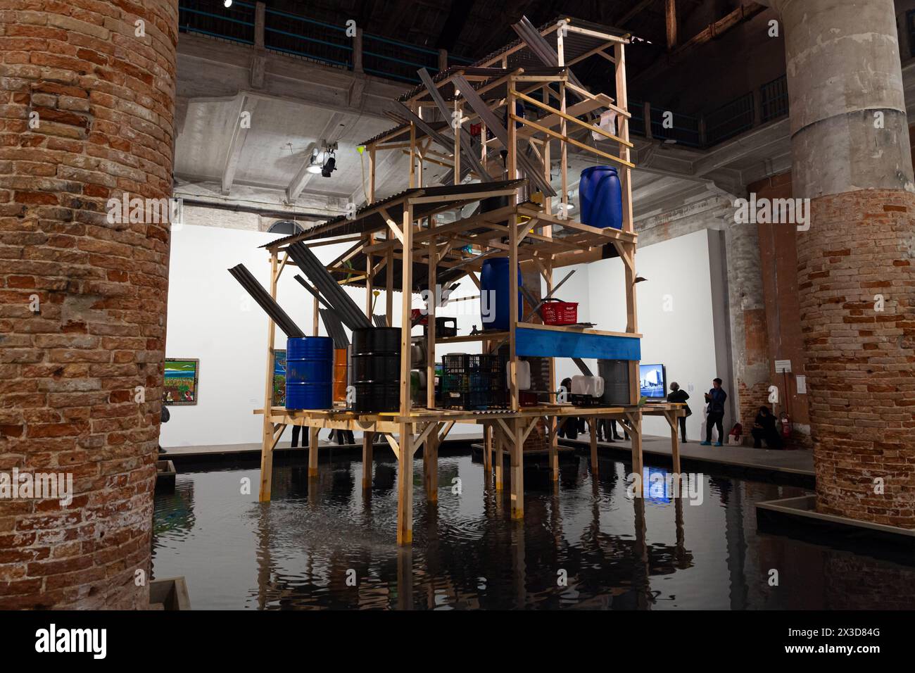 Venice, Italy - April 17, 2024: Installation by Daniel Otero Torres ...