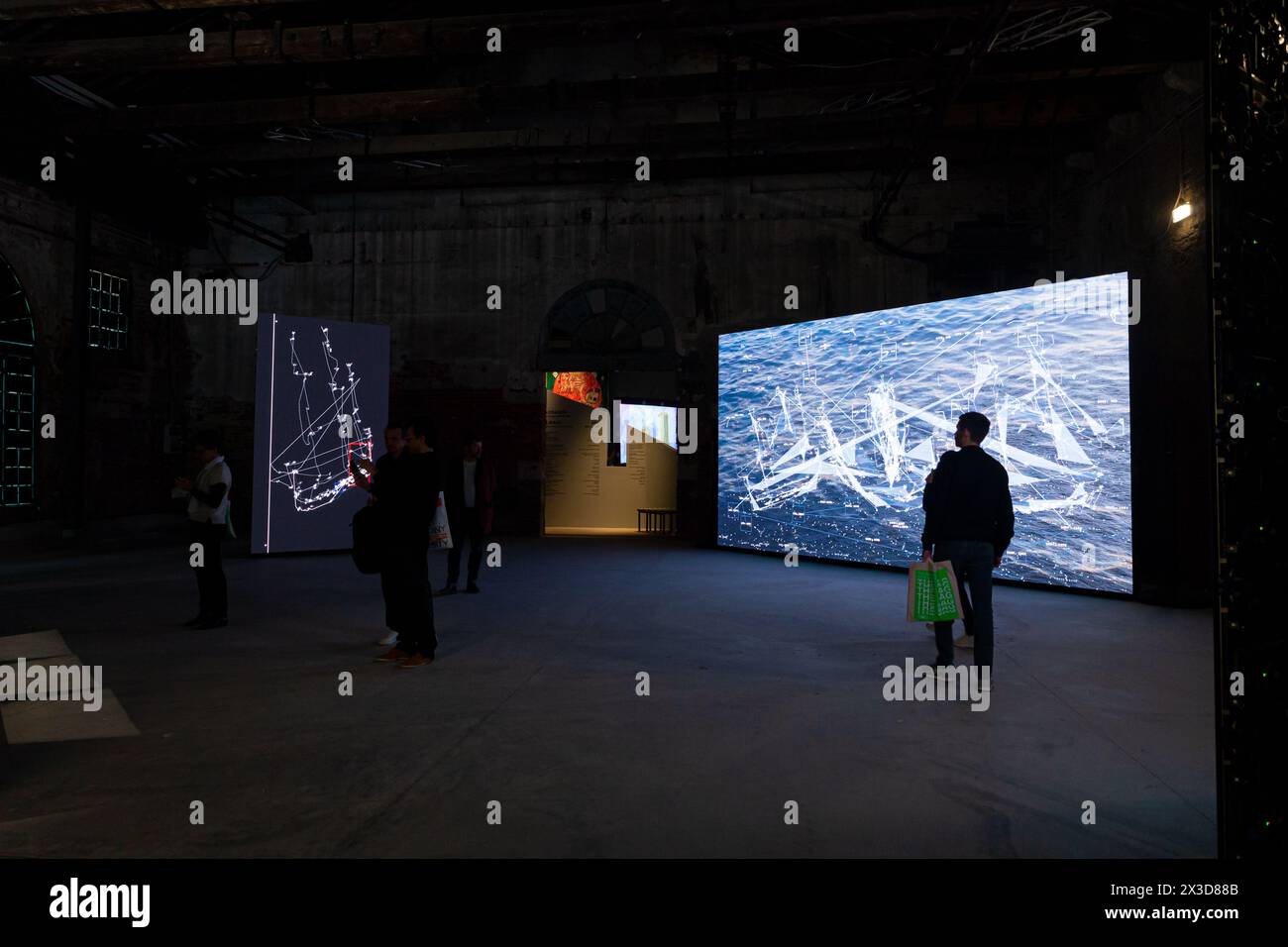 Venice, Italy - April 18, 2024: Video Installation by Matthew Attard ...