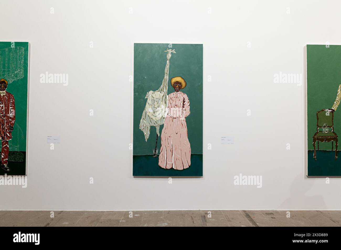 Venice, Italy - April 17, 2024: Artworks by Nour Jaouda from the serie ...