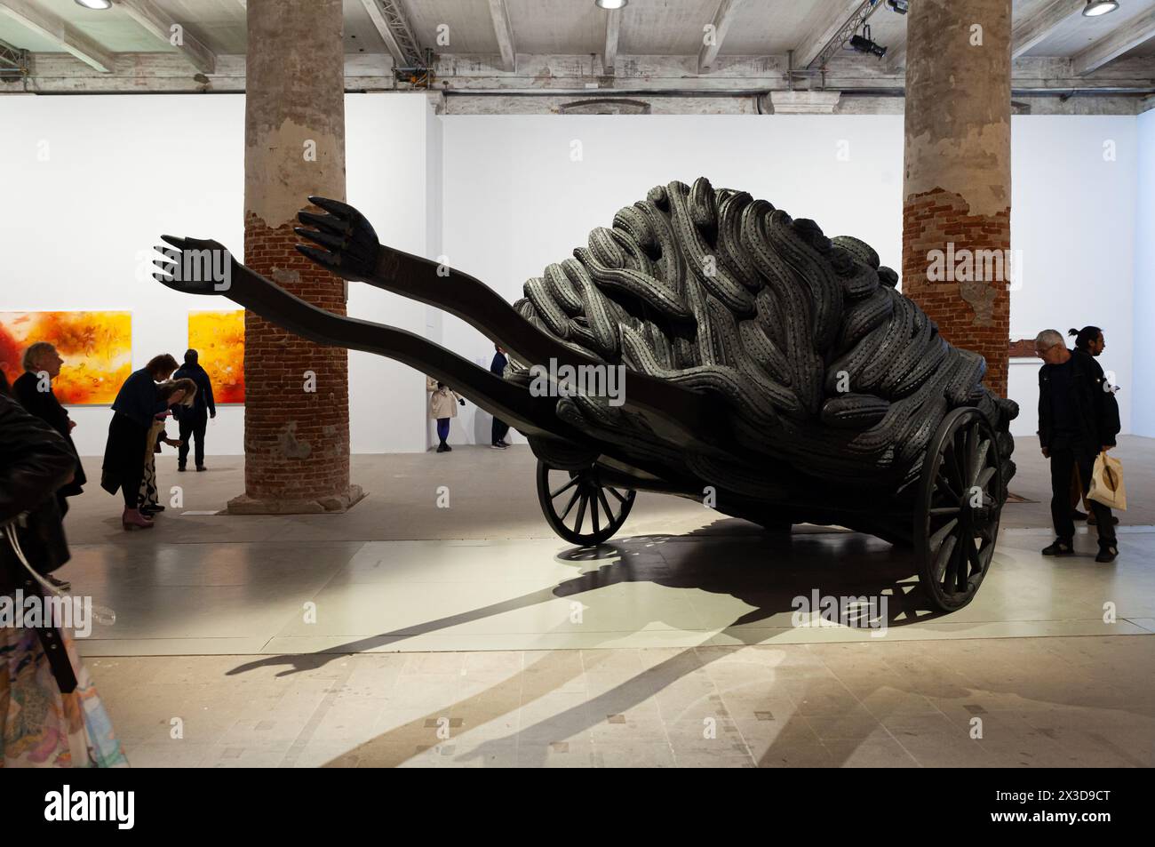 Venice, Italy - April 17, 2024: Installation by Brett Graham titled ...