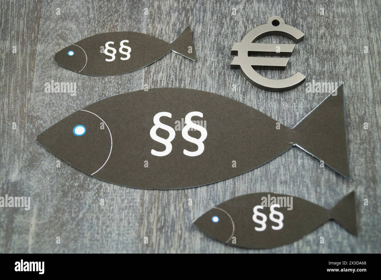 fish shapes with paragraphs and Euro sign, symbol for fishing quota ...