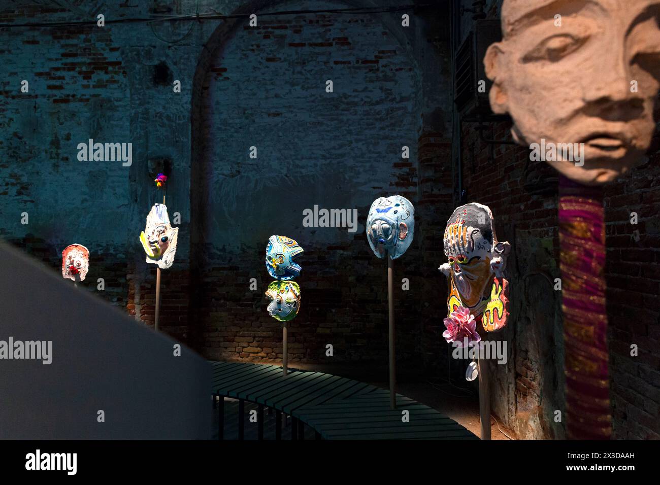 Venice, Italy - April 18, 2024: Video Installation by Sara Greavu e ...