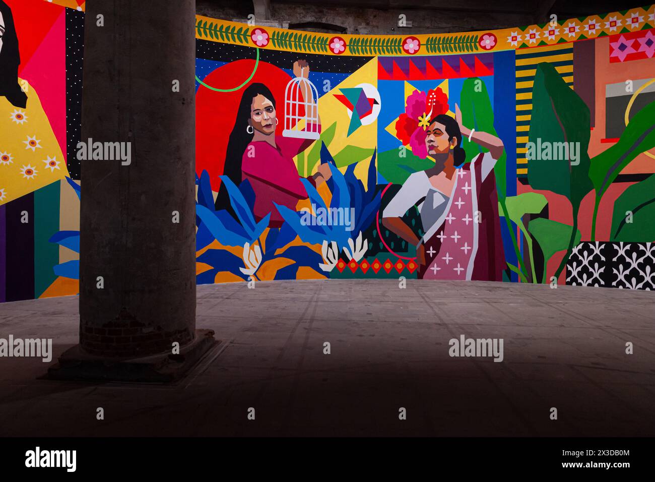 Venice, Italy - April 17, 2024: Murales by Aravani Art Project, titled ...