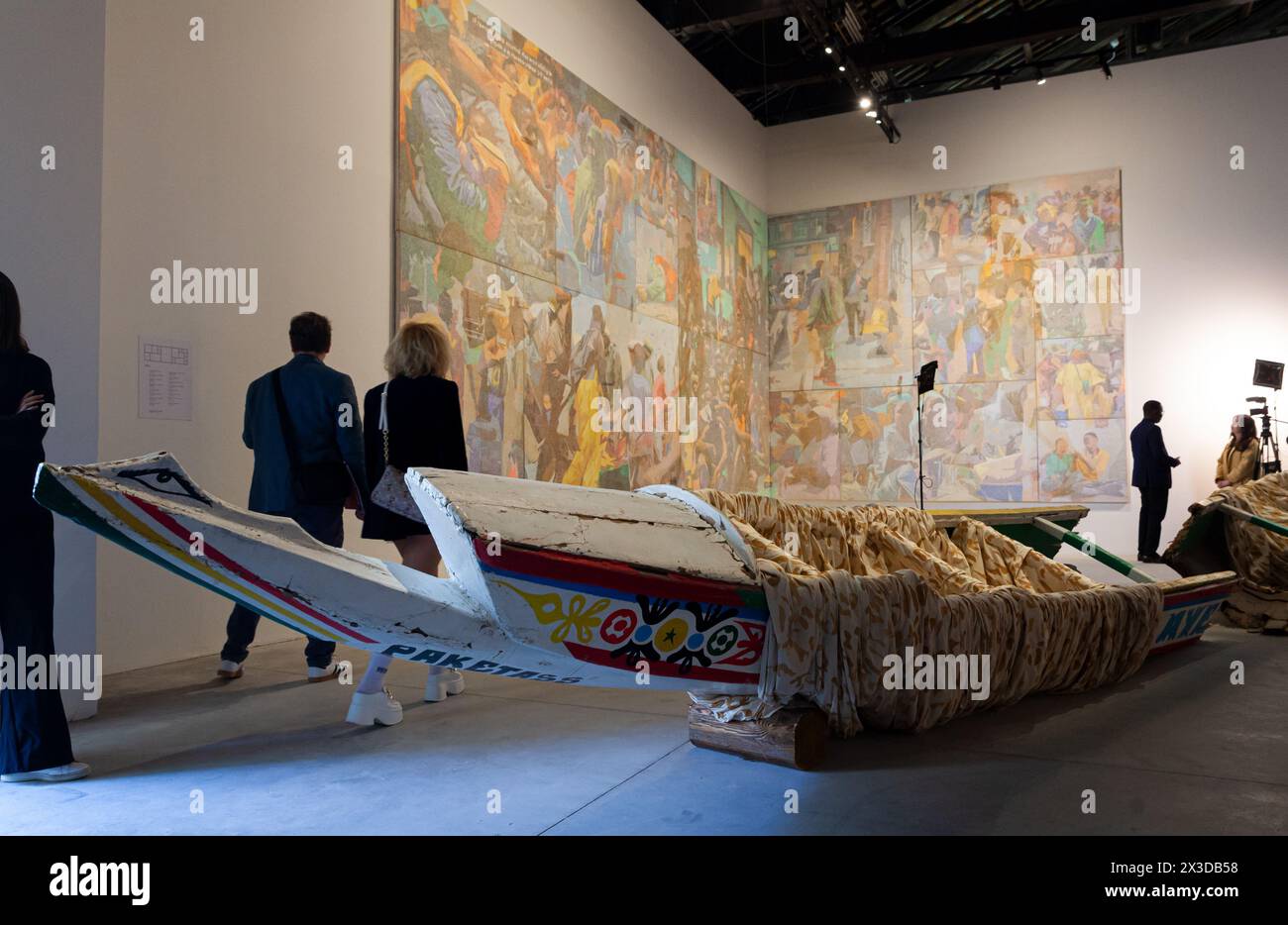 Venice, Italy - April 18, 2024: The installation titled Bokk - Bounds ...