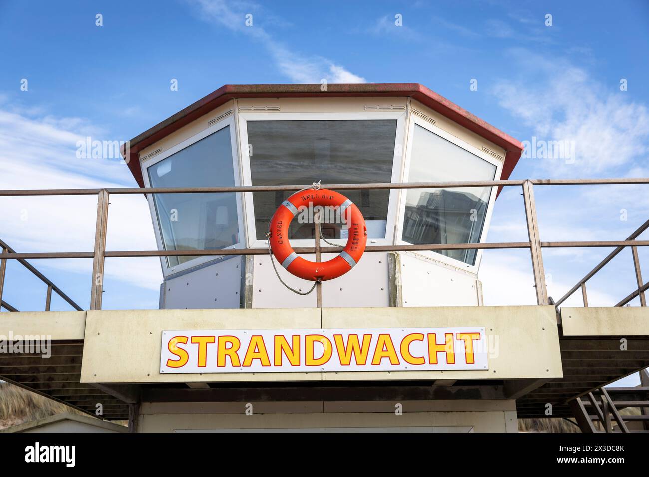 lifeguard station on the beach in Oostkapelle on the peninsula ...