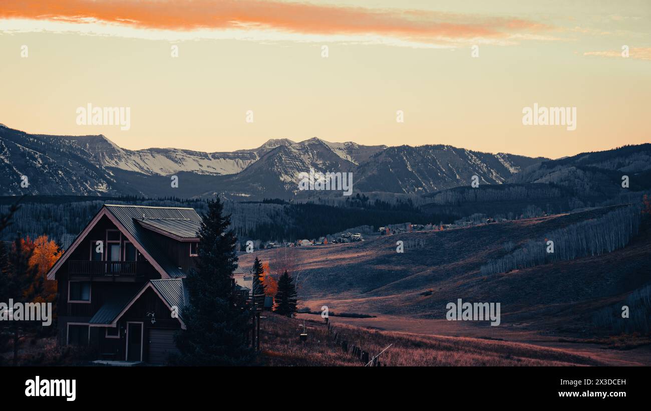A Hillside Morning Colorado View Stock Photo - Alamy