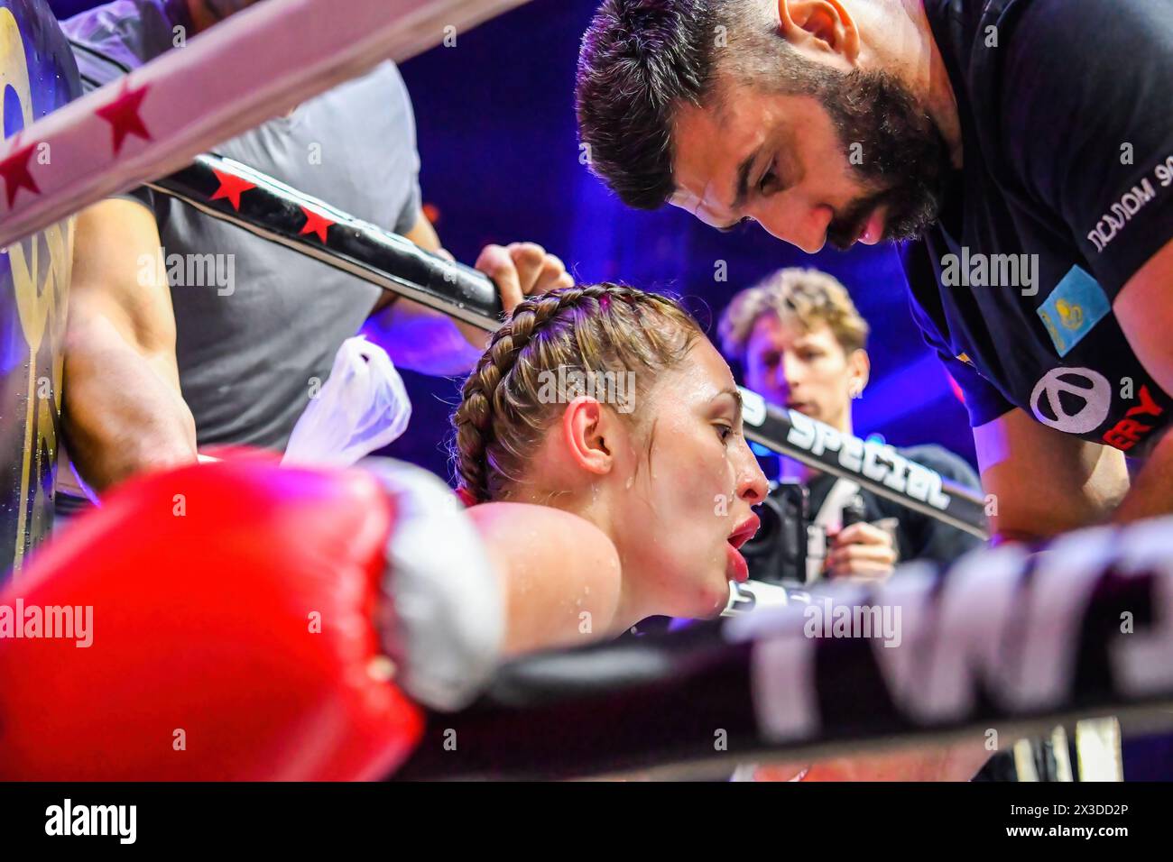 Bangkok, Thailand. 25th Apr, 2024. Angelina Lukas (9-1) of Kazakhstan ...