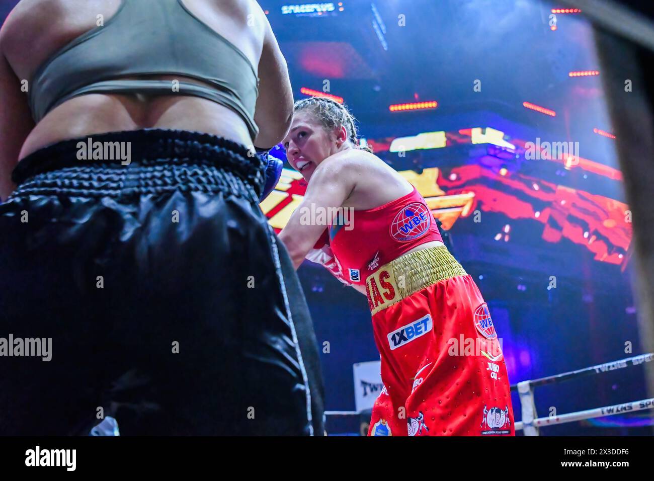 Angelina Lukas (9-1) (R) of Kazakhstan took on Mamta Singh (5-2) (L) of ...