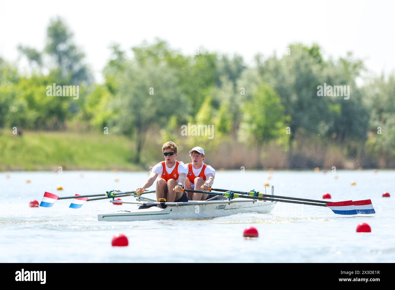 SZEGED, HUNGARY - APRIL 25: Jelle Bakker of the Netherlands and Lucas ...