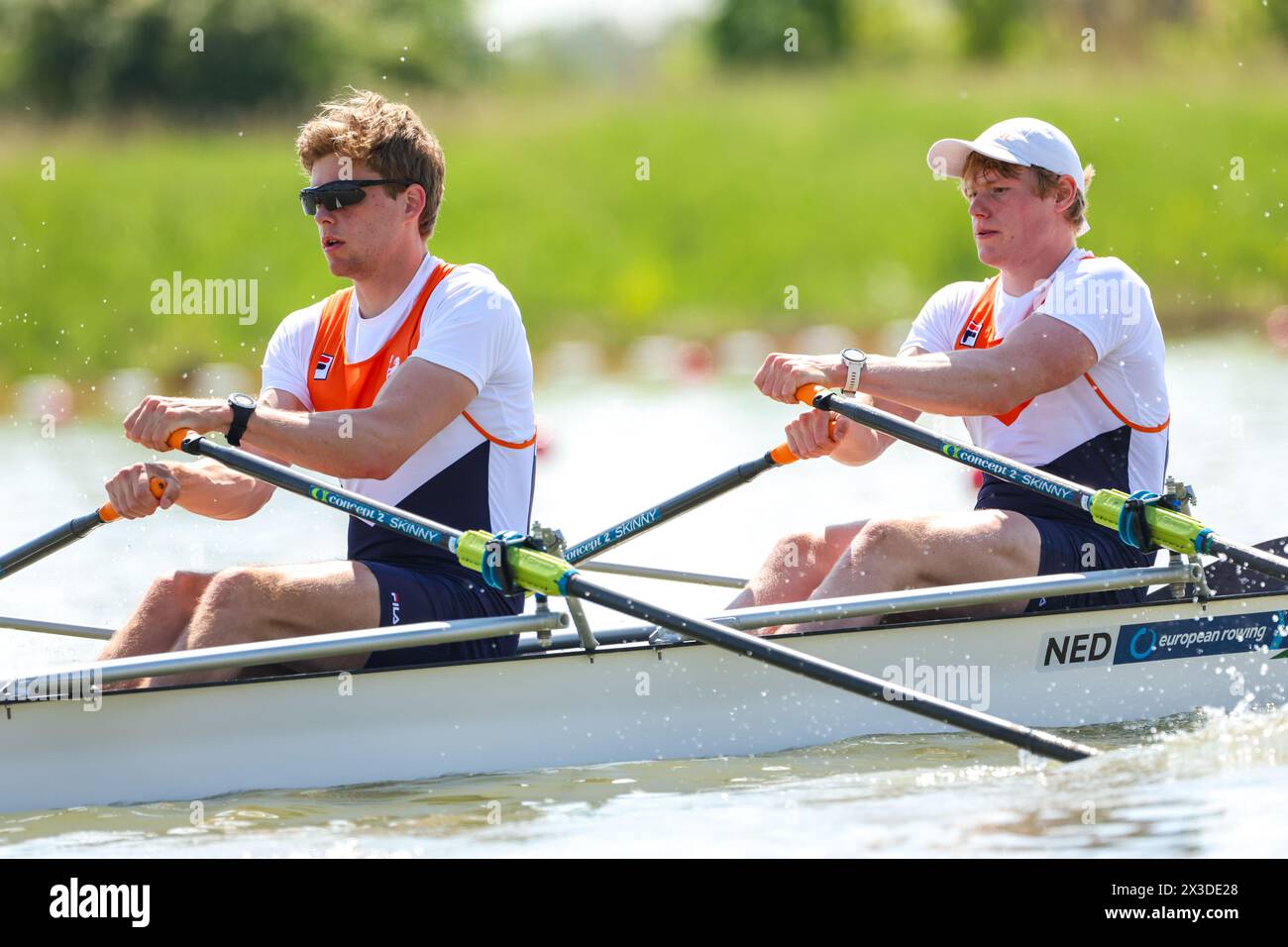 SZEGED, HUNGARY - APRIL 25: Jelle Bakker of the Netherlands and Lucas ...