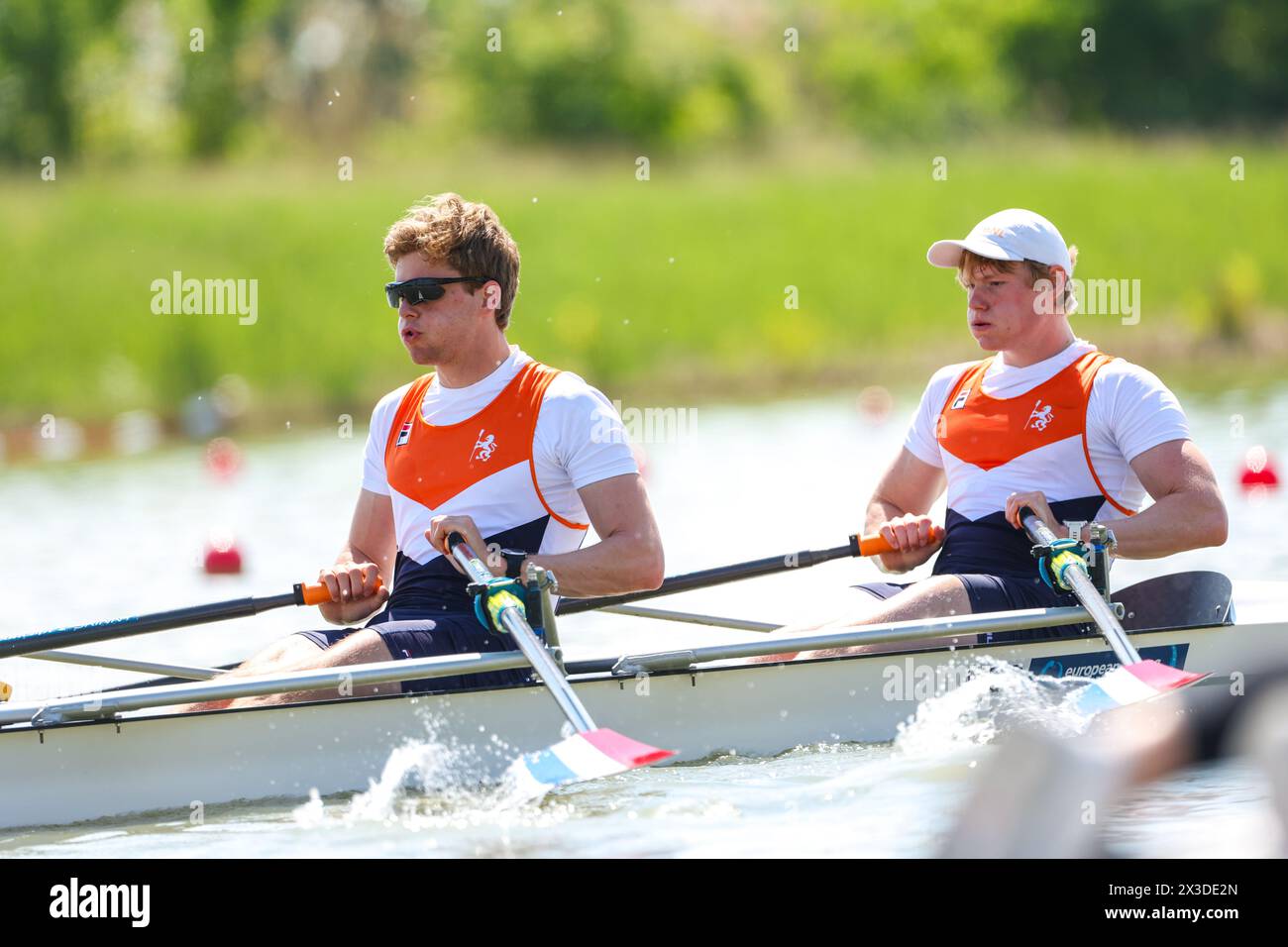 SZEGED, HUNGARY - APRIL 25: Jelle Bakker of the Netherlands and Lucas ...