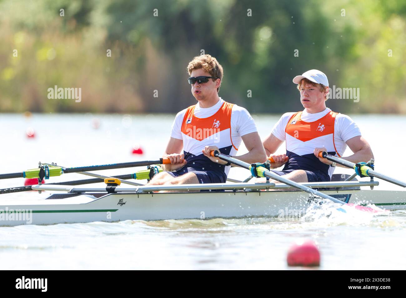 SZEGED, HUNGARY - APRIL 25: Jelle Bakker of the Netherlands and Lucas ...