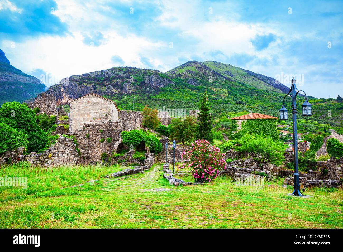 Fortress ruins in the Stari Grad Bar or Bar Old Town, a small town in ...