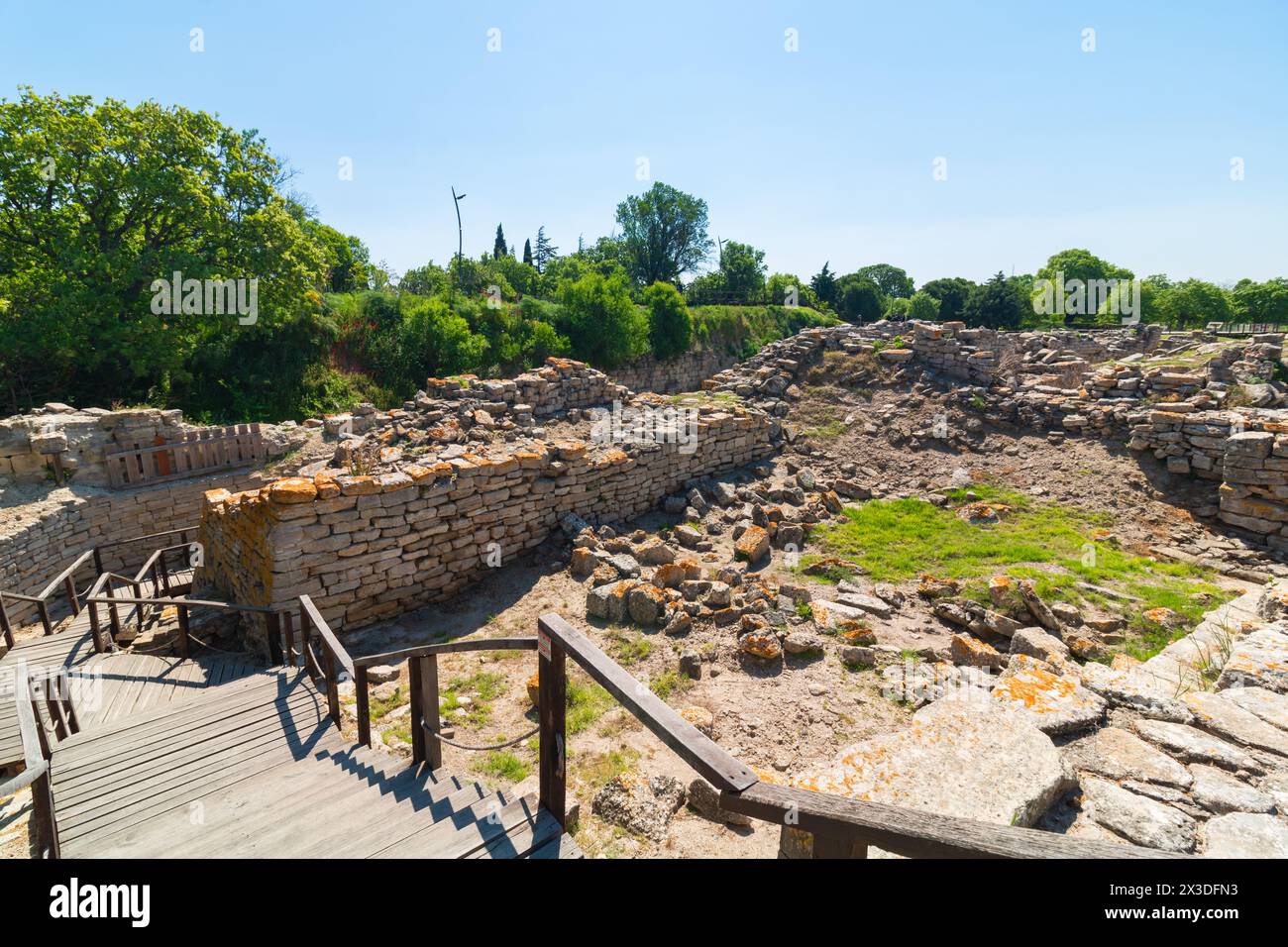 Troy ancient city ruins view. Visit Turkiye concept background photo ...